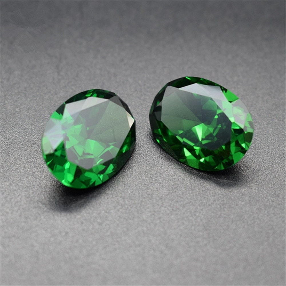 Emerald Oval Cut Gemstone Egg Shape Faceted Emerald Gem Medium | Etsy