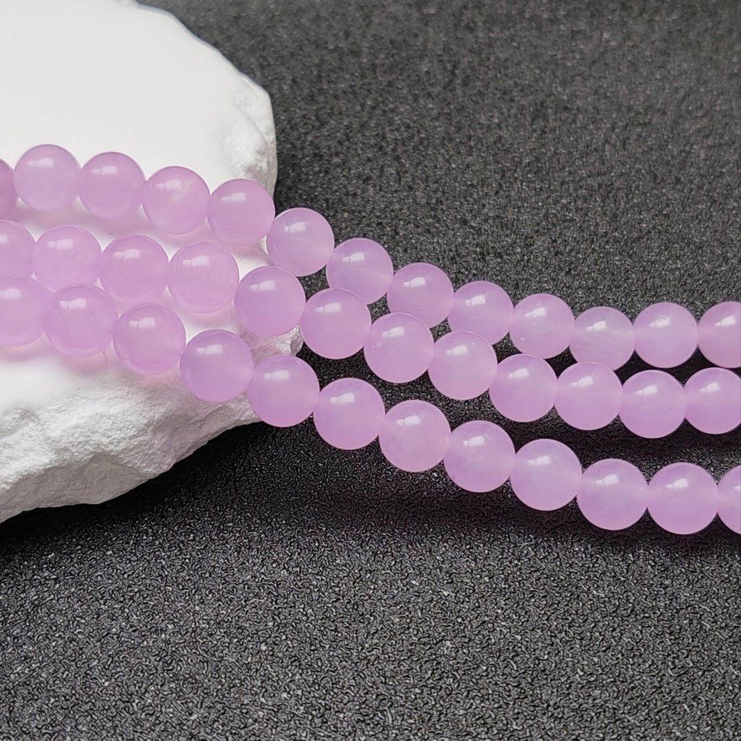 Grade A Natural Light Purple Jade Beads 4mm 6mm 8mm 10mm 12mm Smooth ...