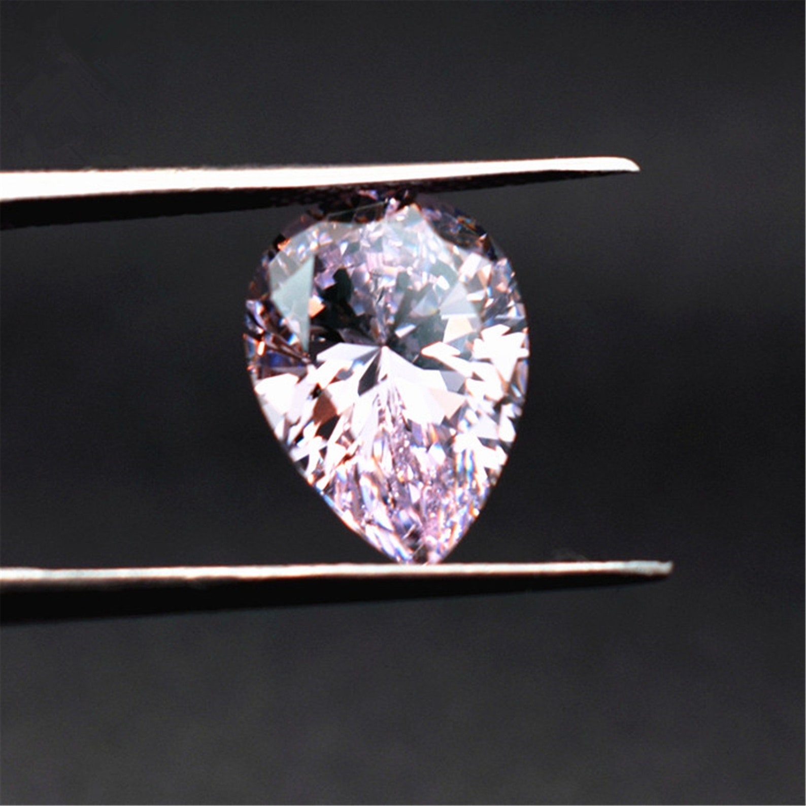 Grade AAA Light Pink Cubic Zirconia Pear Shaped Gemstone | Etsy