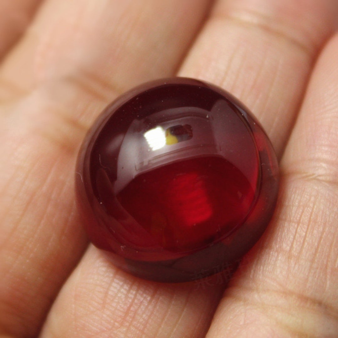 Ruby Round Cabochon Blood-red Smooth Polished Surface Flat Back ...