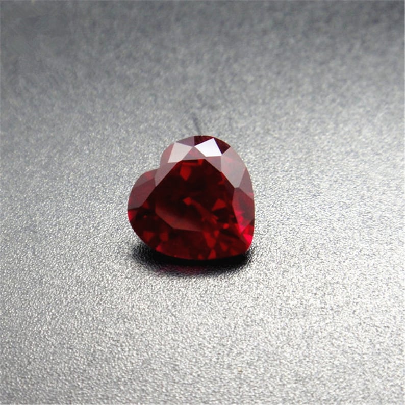 Ruby Heart Shape Faceted Gemstone Heart Shaped Cut Blood-red - Etsy