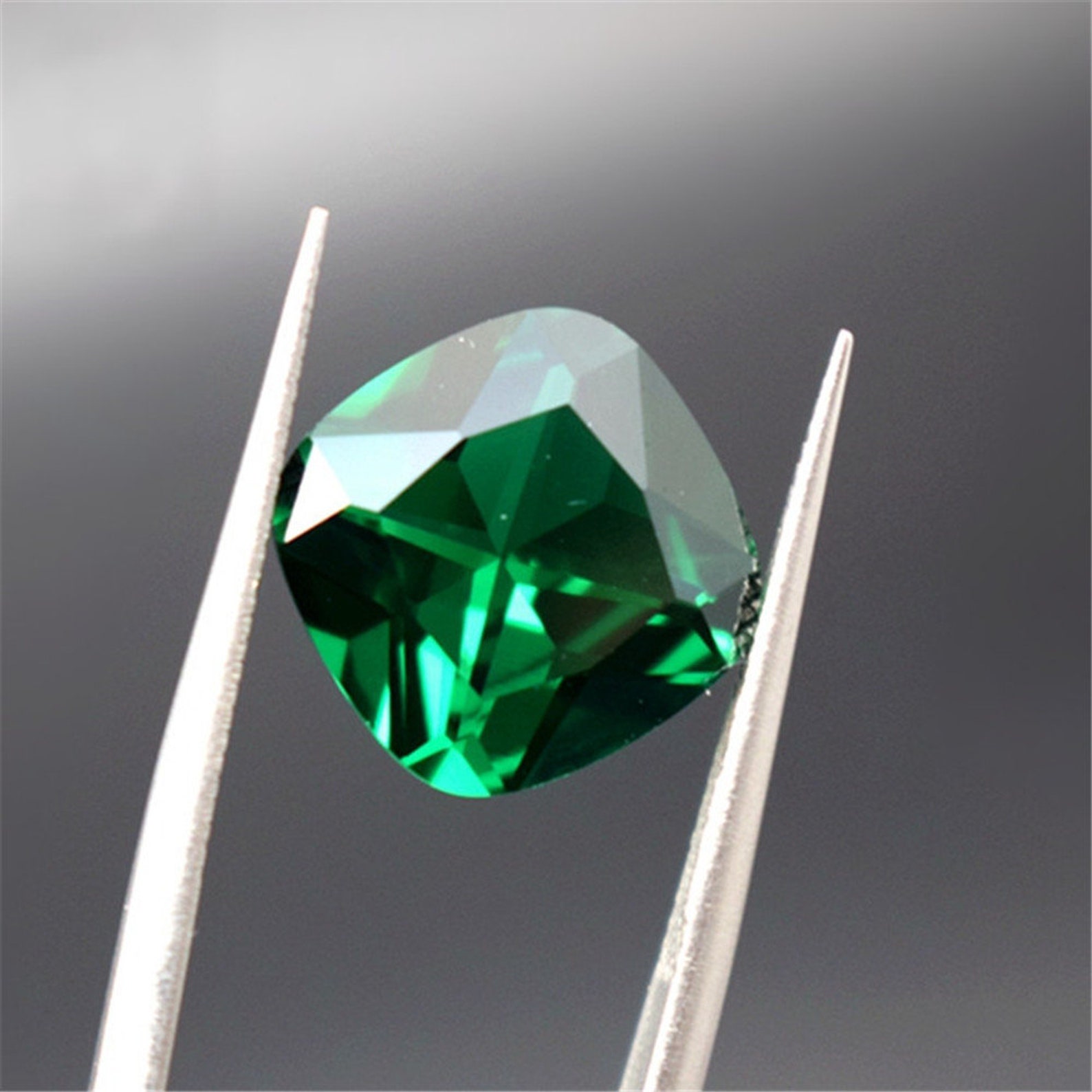 Emerald Square Faceted Gemstone Cushion Cut Rich Green Emerald - Etsy