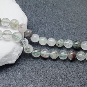 Natural Lodolite Beads Chlorite Included Green Phantom Quartz NOT ...