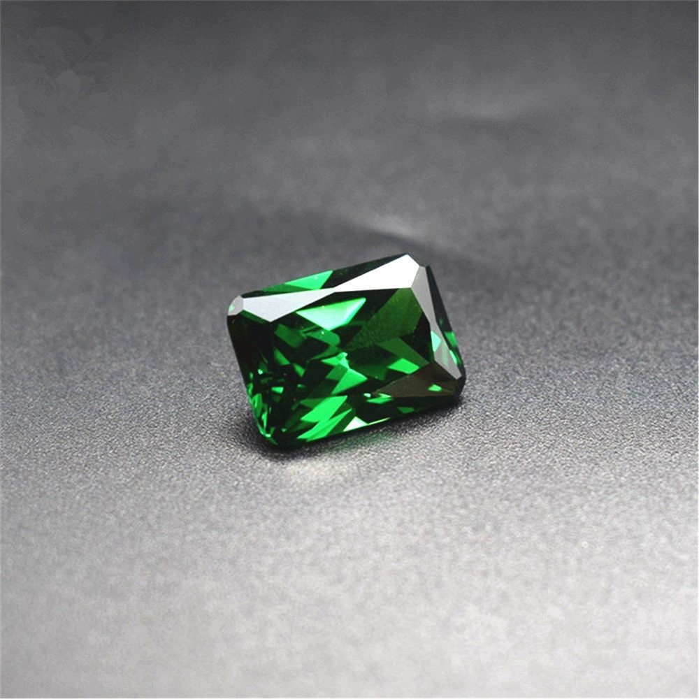 Emerald Rectangle Faceted Gemstone Radiant Cut Medium Green - Etsy