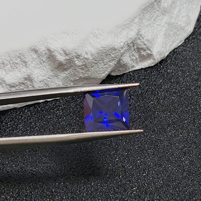 Sapphire Square Faceted Gemstone Princess Cut Sapphire Gem Multiple ...