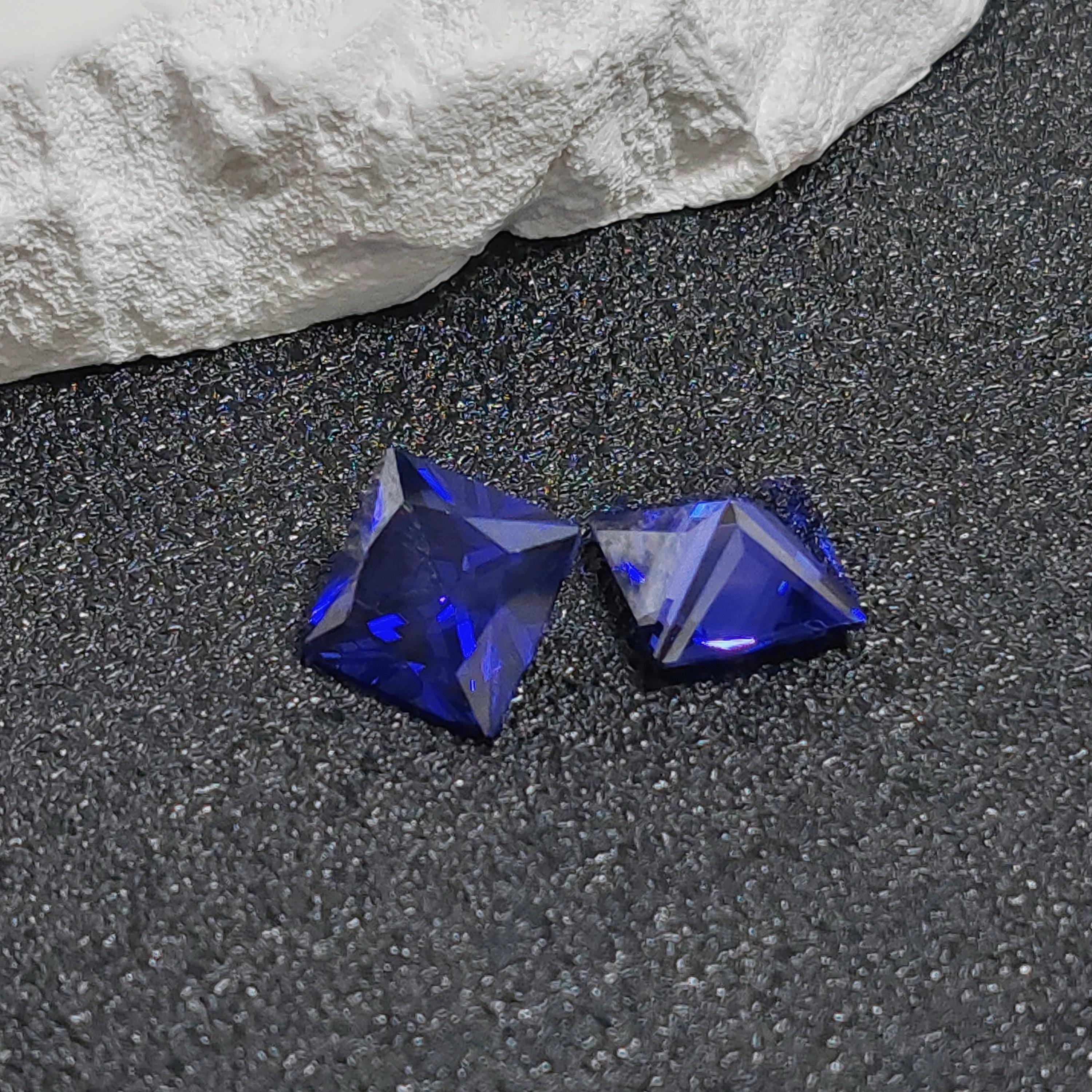 Sapphire Square Faceted Gemstone Princess Cut Sapphire Gem Multiple ...