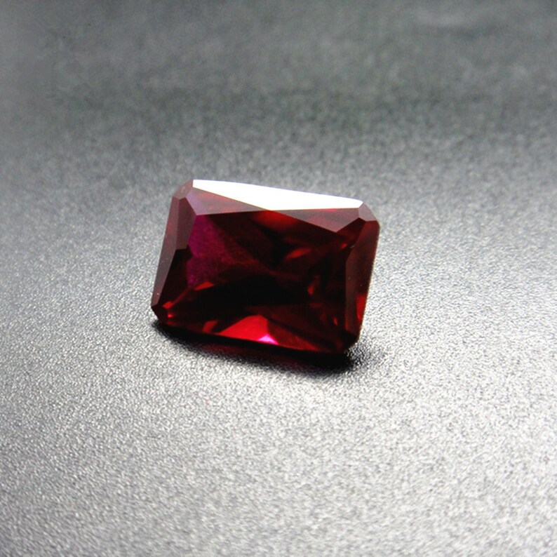 Ruby Rectangle Faceted Gemstone Radiant Cut Ruby Gem 6 Sizes - Etsy
