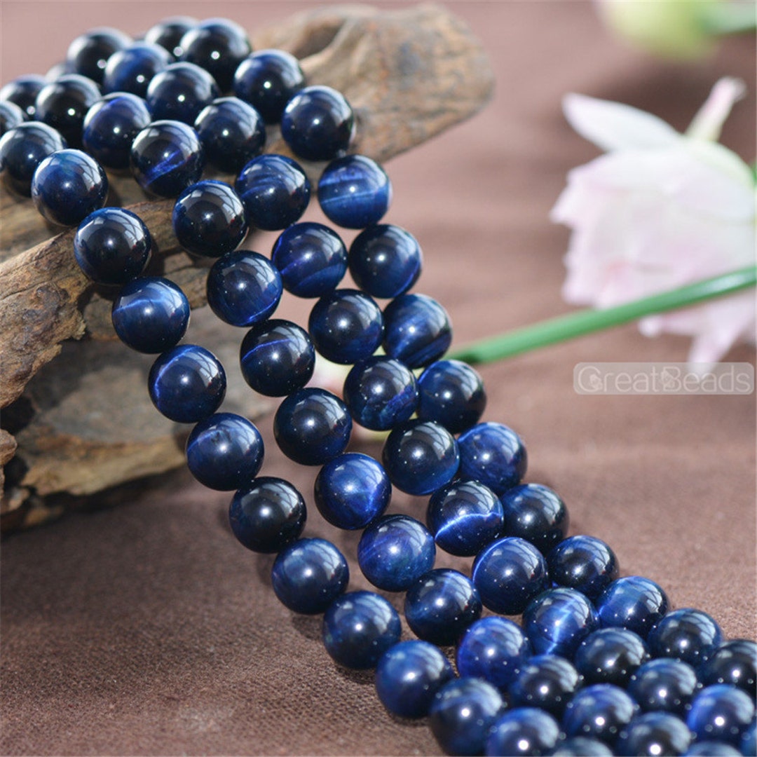 Grade AA Natural Blue Tiger's Eye Beads 6mm-18mm Smooth Polished Round ...