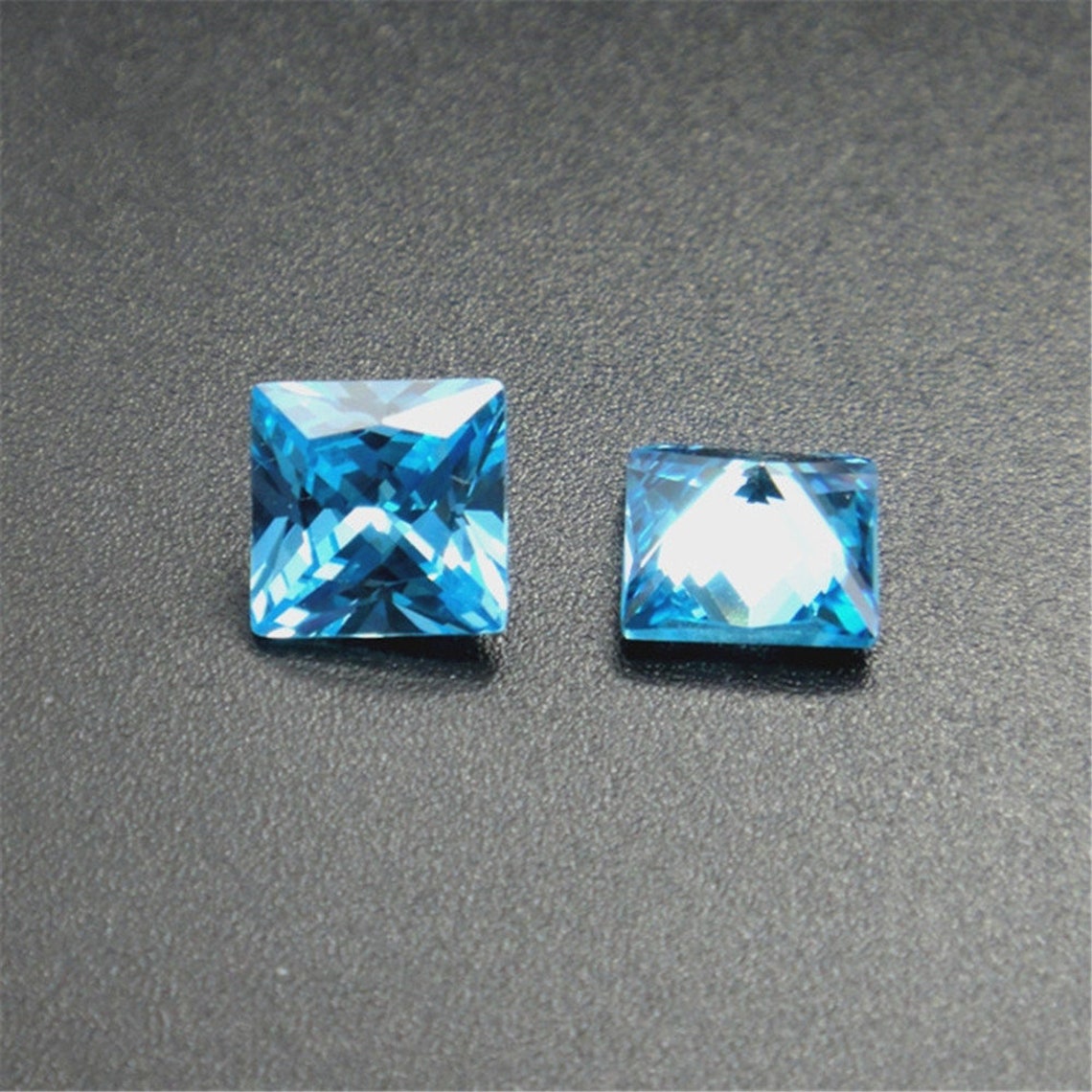 Aquamarine Square Faceted Gemstone Princess Cut Aquamarine Gem | Etsy