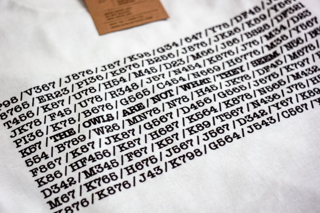 Twin Peaks T-shirt Coded Message the Owls Are Not What They Seem S-XXXL ...