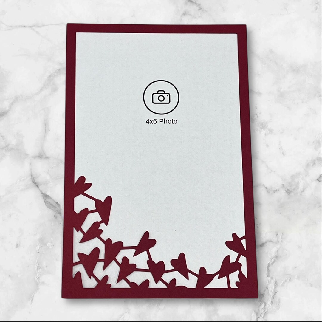 Red Hearts Die Cut Cardstock Photo Overlay for Scrapbooking 4x6 - Etsy
