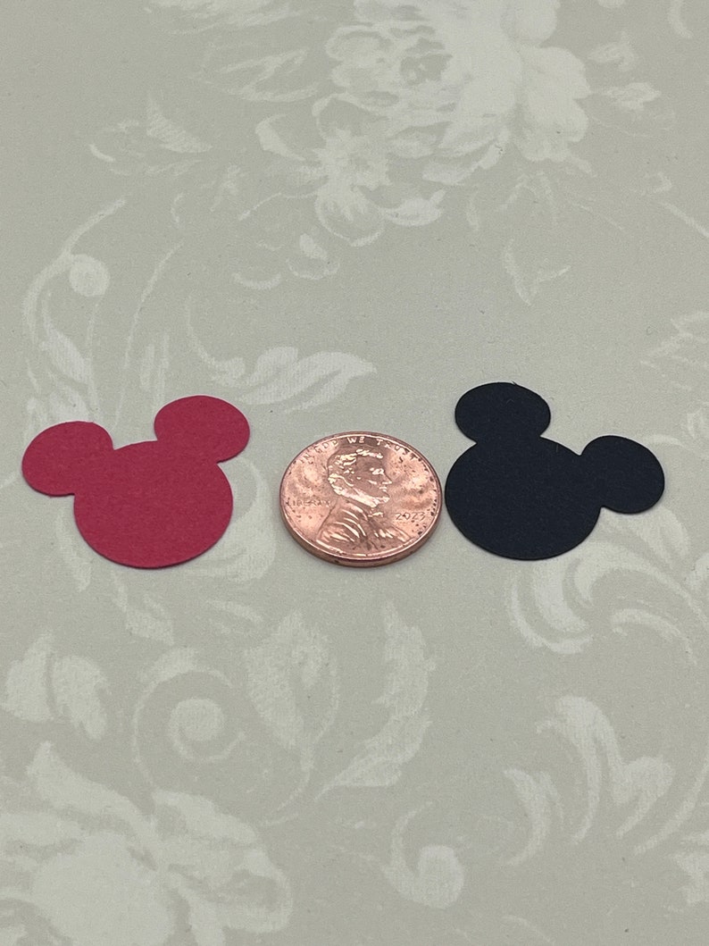 Red & Black Mickey Mouse Head Confetti: 1" Cardstock Die Cuts - Etsy