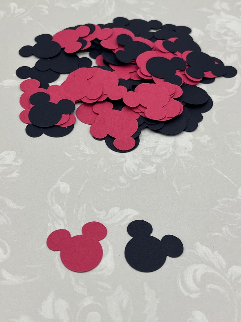 Red & Black Mickey Mouse Head Confetti: 1" Cardstock Die Cuts - Etsy