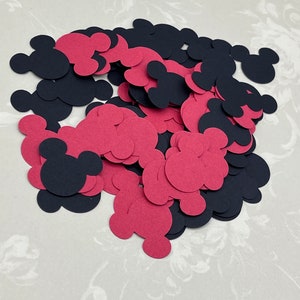 Red & Black Mickey Mouse Head Confetti: 1" Cardstock Die Cuts - Etsy