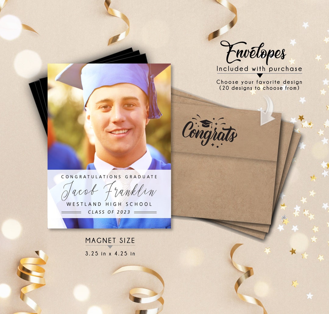 Graduation Photo Magnets Envelopes Included College Grad, High School ...