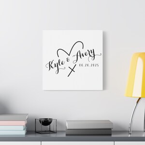 Personalized Name Canvas – Minimalist Wedding Keepsake Art - Etsy