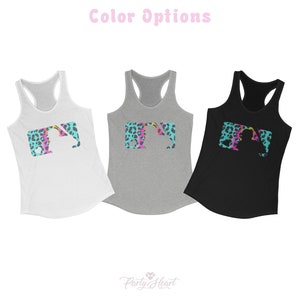 Retro Baseball Racerback Tank Colorful Leopard Design, Distressed Style ...