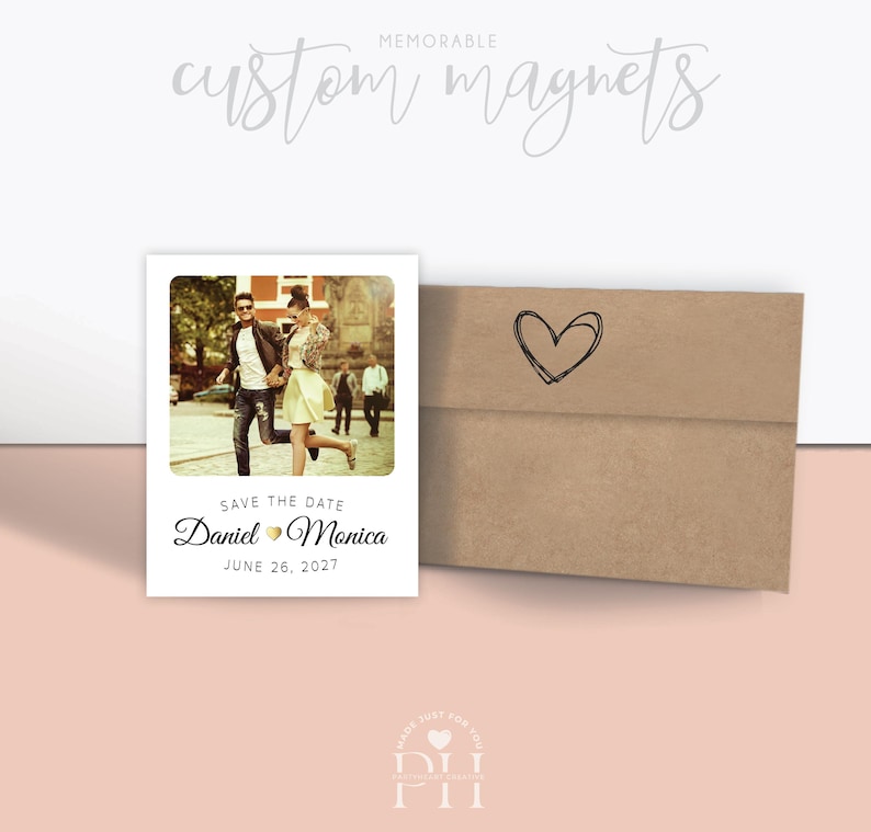 Personalized Photo Save the Date Magnet | Wedding Announcement With ...