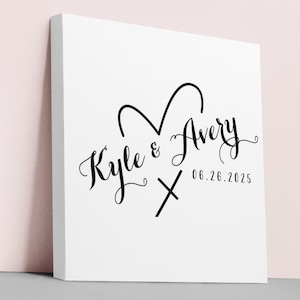 Personalized Name Canvas – Minimalist Wedding Keepsake Art - Etsy