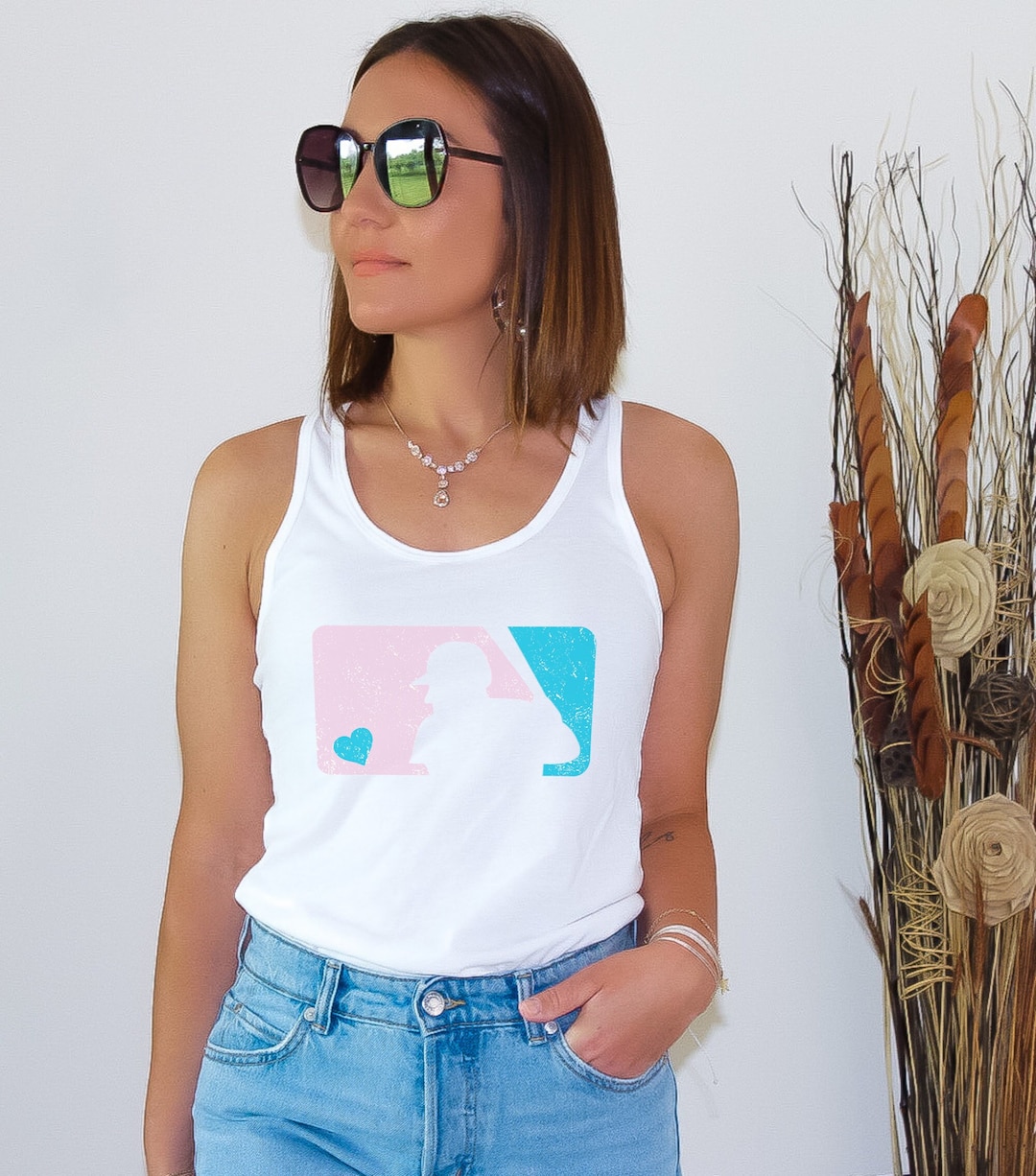 Retro-style Baseball Logo Racerback Tank With Distressed Design, Retro ...