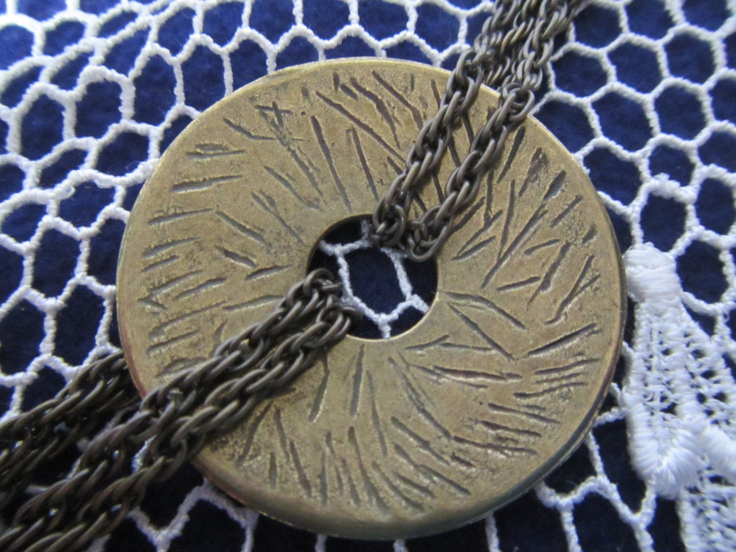 Vintage Antique Brass Chain and Disc Belt With Leather Strip Ends - Etsy