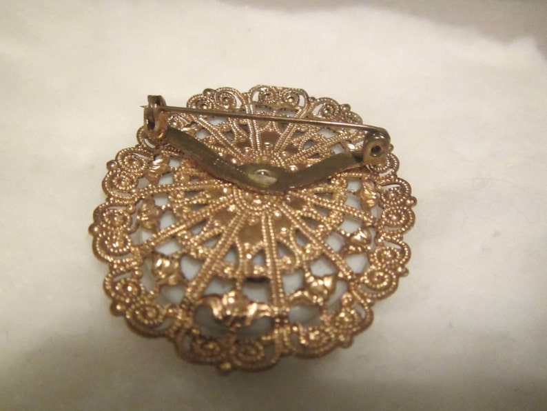 Vintage Stern Germany Ornate Metal Oval Cameo Style Brooch or - Etsy