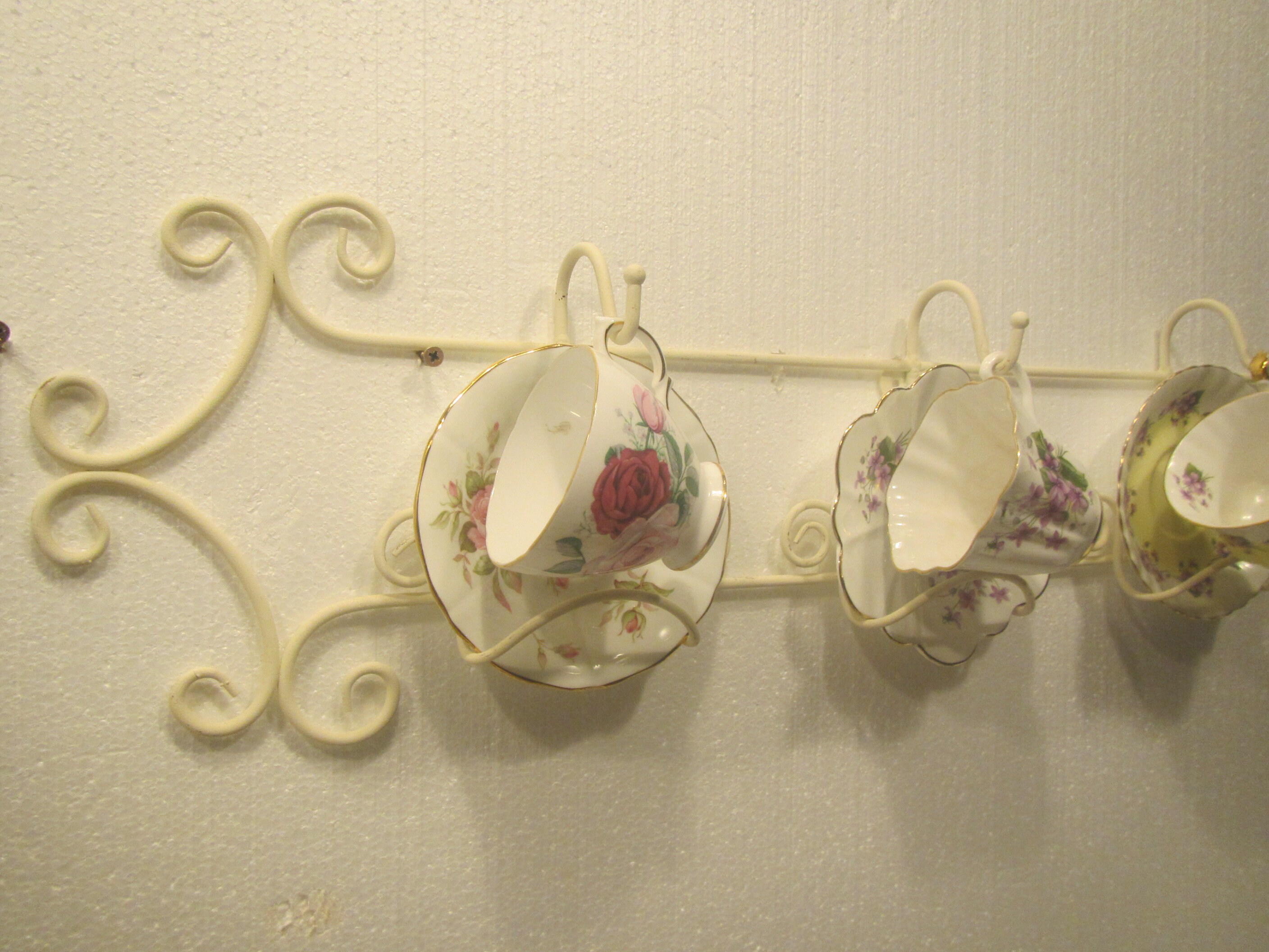 Decorative Metal Tea Cup and Saucer Display 4 Tea Cup and - Etsy