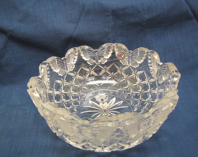 Hofbauer Collection Over 24% Lead Crystal Butterfly Design 3 Footed ...