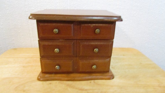 Wood Jewelry Box * 2 drawers and top opens to 12 comp… - Gem