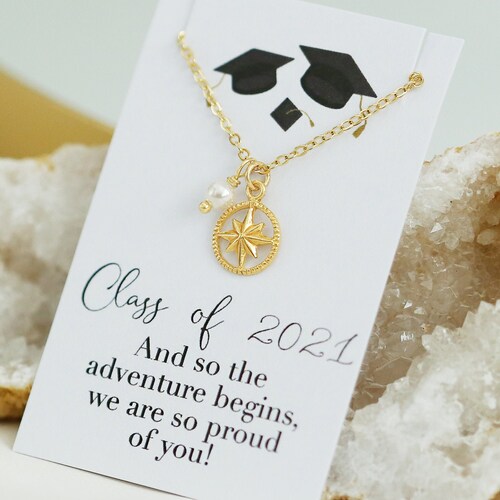 Compass Necklace Graduation Gift for Her College Student | Etsy
