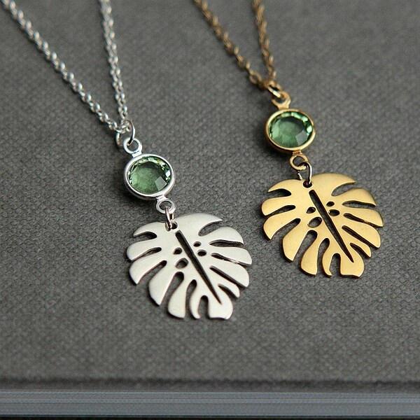 Monstera Necklace - Etsy