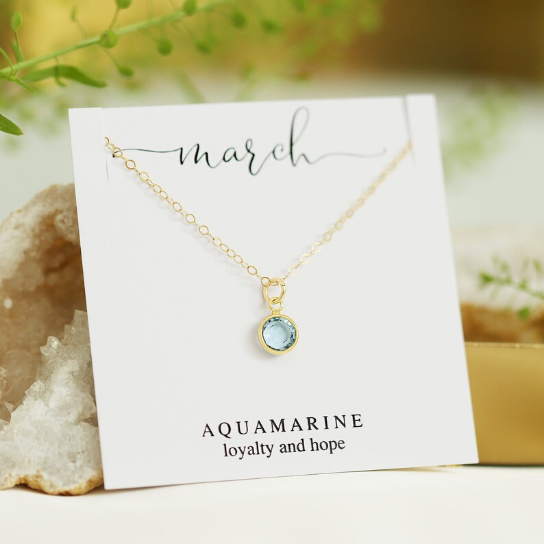 Personalized Gift for Her March Birthday Gift Aquamarine | Etsy