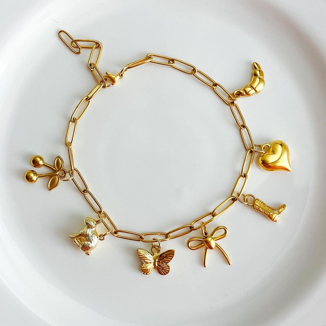 Build Your Own Gold Charm Bracelet, Custom Charms Brlacelets ...