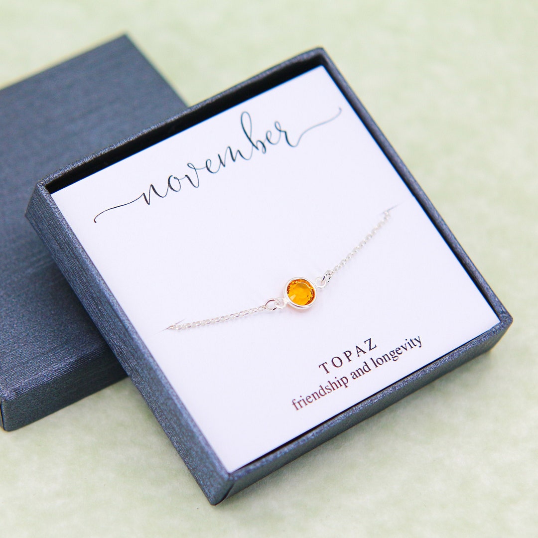 November Birthstone Bracelet, Birthday Gift for Her, November Birthday ...