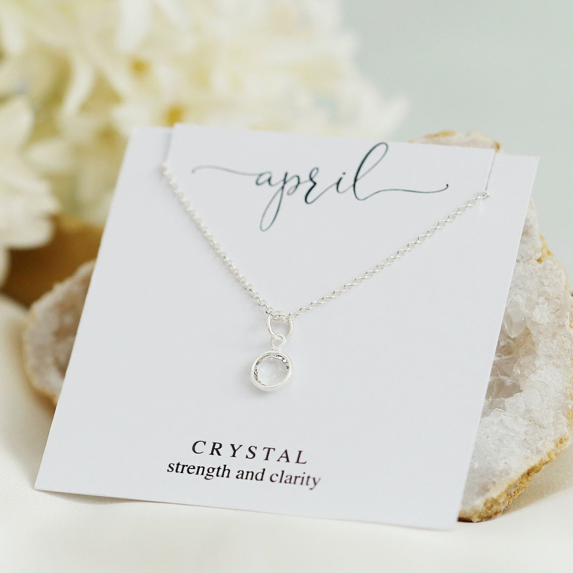 April Birthstone Necklace Birthday Gifts for Women | Etsy