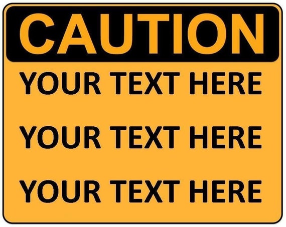 Personalised custom warning caution - Gem