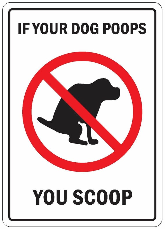 Dog Poo Poop Warning Caution Danger Sign Self Adhesiv… - Gem
