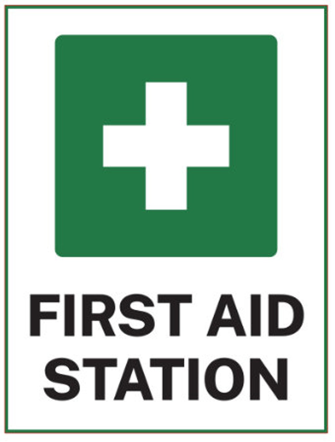 First Aid Station Warning Caution Danger Sign Self Adhesive Sticker ...