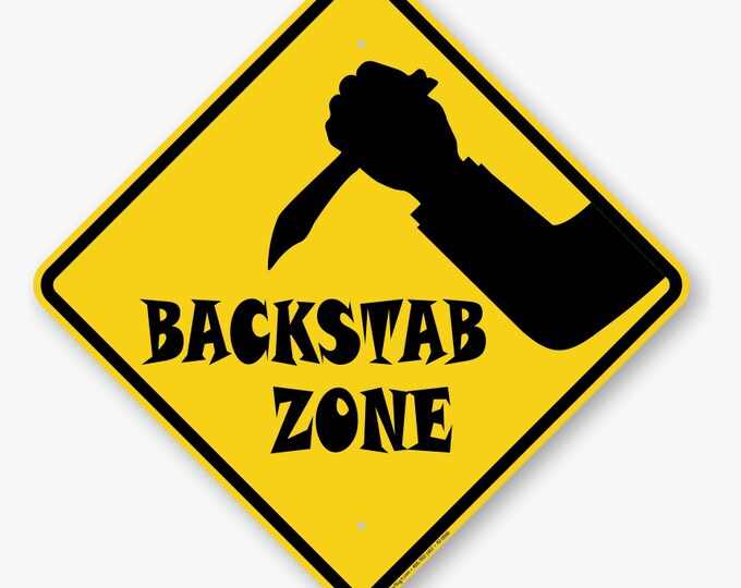 Funny Warning Sign Backstab Zone Sticker Self Adhesive - Etsy