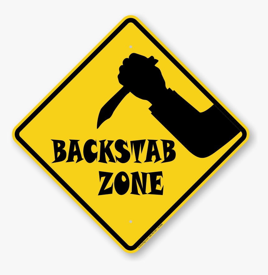 Funny Warning Sign Backstab Zone Sticker Self Adhesive - Etsy