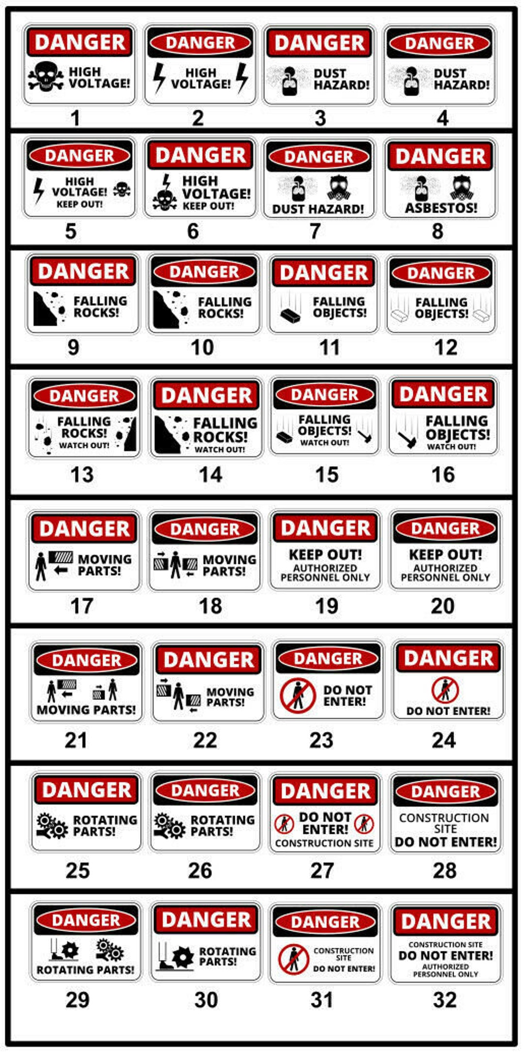 Danger Warning Caution Sign Self Adhesive Sticker - Etsy UK