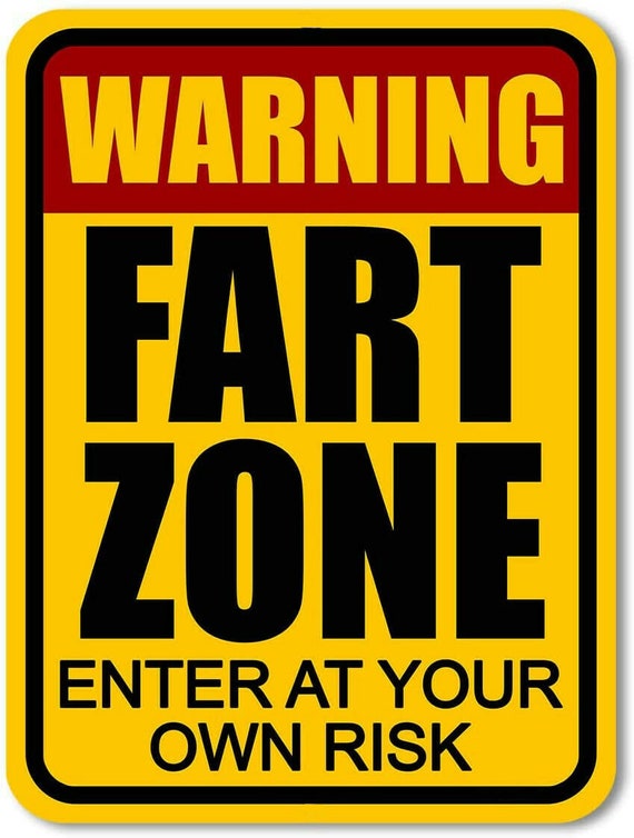 Funny Warning Sign Vinyl Sticker Fart Zone | Etsy