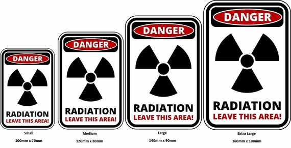 Funny Warning Sign Danger Radiation Sticker Self Adhe… - Gem
