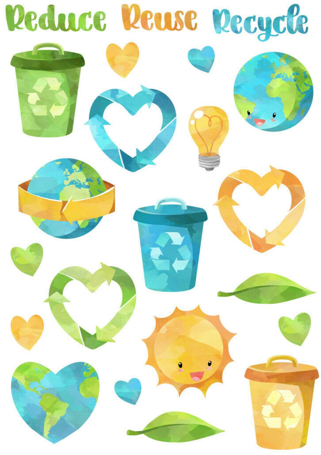 Recycling Recycle Earth Day Save Our Planet Wall Stickers - Etsy