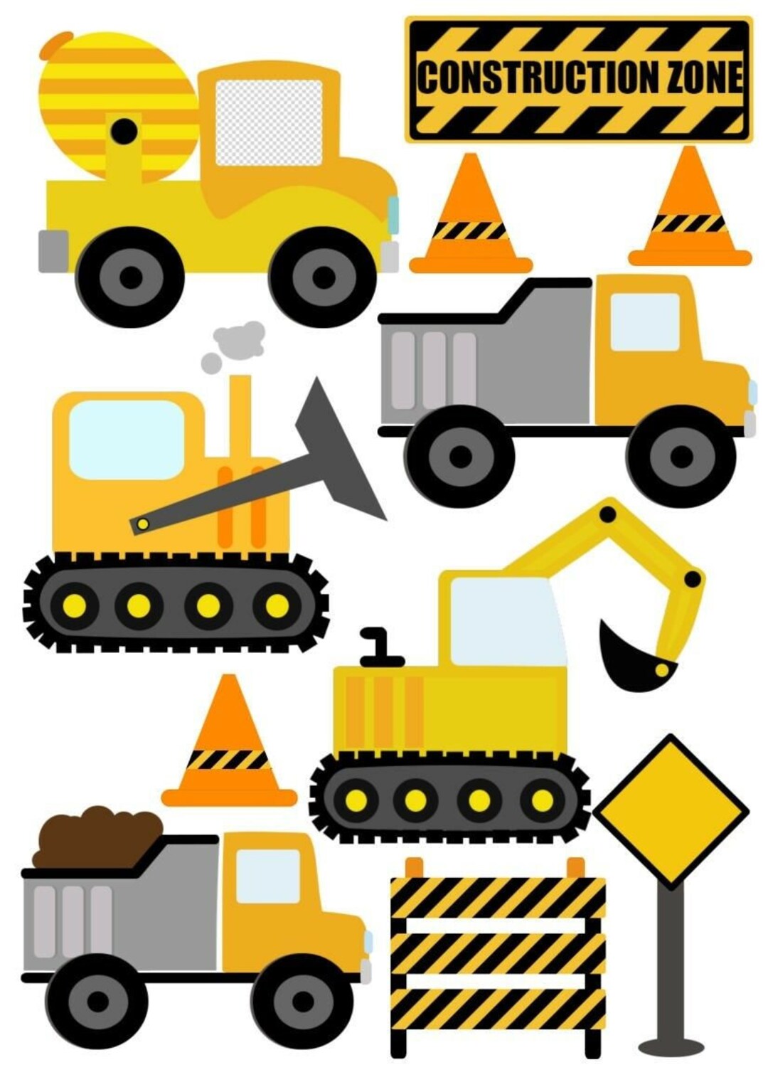 Construction Digger JCB Style Childrens Nursery Wall Stickers - Etsy
