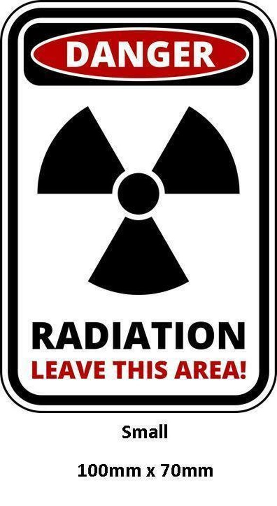 Funny Warning Sign Danger Radiation Sticker Self Adhe… - Gem