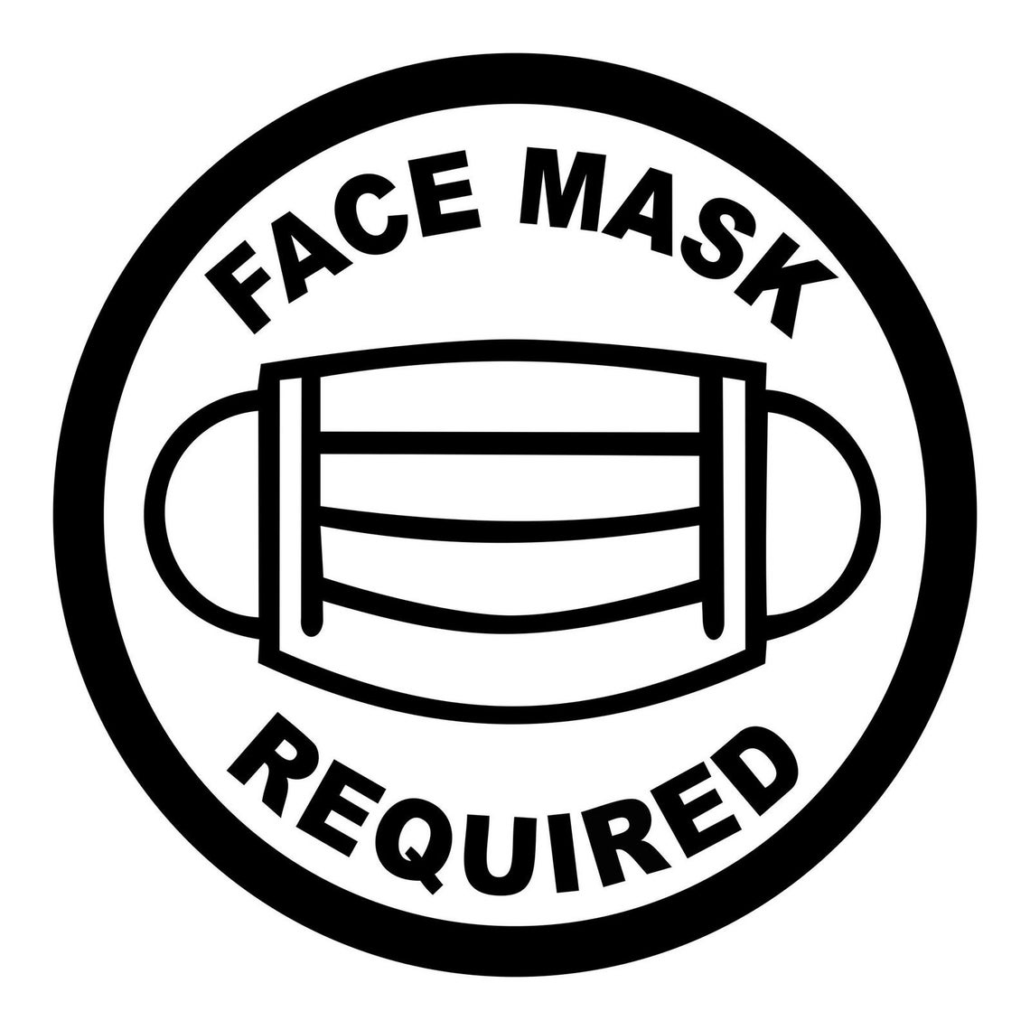 Face Mask Required Warning Caution Danger Sign Self Adhesive Sticker - Etsy