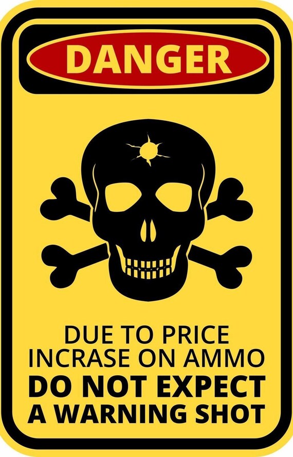 Funny warning sign danger do not expect a warning shot sticker | Etsy