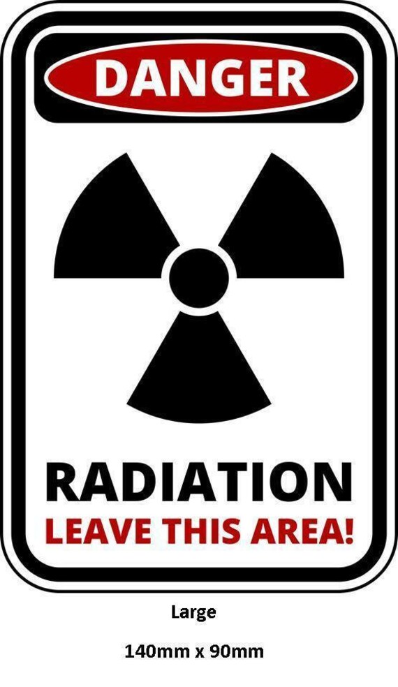 Funny Warning Sign Danger Radiation Sticker Self Adhe… - Gem