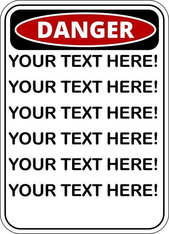 Personalised custom warning caution - Gem